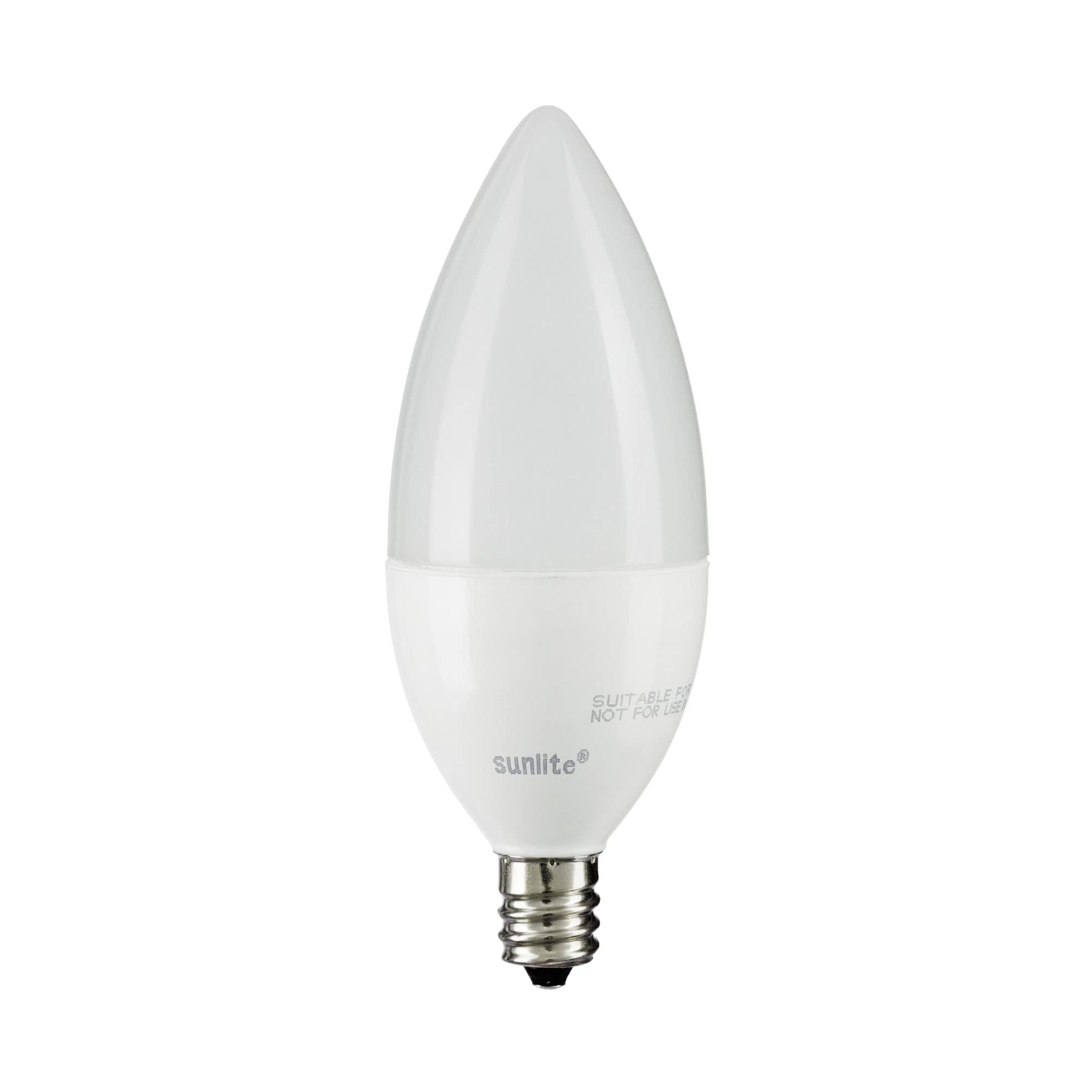 Sunlite 80786 LED B11 Frosted Torpedo Tip Chandelier Light Bulb, 7 Watts (60W Equivalent) 500 Lumens, Candelabra E12 Base, Dimmable Energy Star and ETL Certified, 3000K Warm White, 1 Count