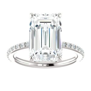 kavya jewels 6ct emerald cut vvs1 colorless moissanite engagement ring wedding band gold silver eternity solitaire halo vintage antique anniversary diamond engagement ring promise gift for her (5)