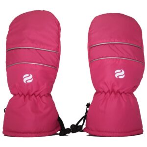 surprizeshop winter golf mitts pair | left & right hand | universal golf trolley hold strap | wind & waterproof | one size fits all with adjustable toggle | soft warm fleece lining (pink)