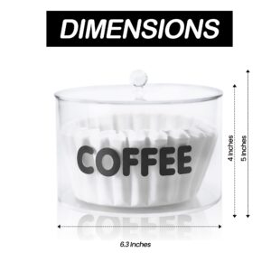 NOKI Basket Coffee Filter Holder, Clear Acrylic Coffee Pod Holder with Lid, Large Capacity Nespresso K cup organizer for Coffee Bar & Kitchen Countertop