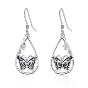 palpitate butterfly earrings butterfly dangle earrings 925 sterling silver hypoallergenic dangle butterfly earrings for women jewelry gifts