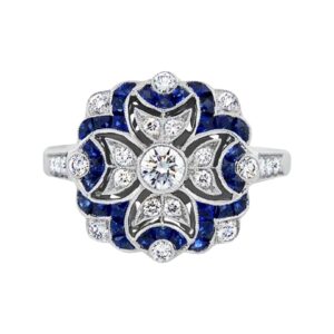 uniquferanger s925 plum-shaped blue and white wedding engagement diamond ring is the best holiday gift for women (us size: 6-10) (9)