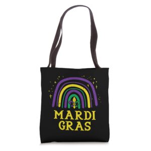 rainbow mardi gras new orleans men women kids tote bag