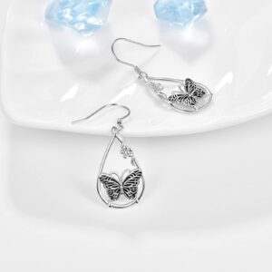 Palpitate Butterfly Earrings Butterfly Dangle Earrings 925 Sterling Silver Hypoallergenic Dangle Butterfly Earrings for Women Jewelry Gifts