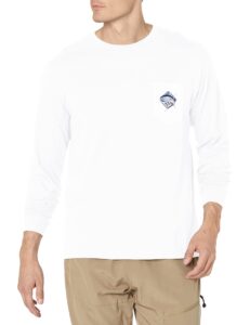 huk men's standard pocket tee | long sleeved fishing t-shirt, big tuna-white, x-large