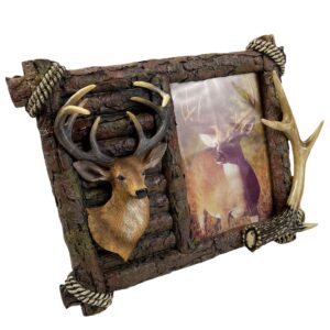 urbalabs western hunter deer faux antler 3d cabin picture photo frame country decor picture frame 5 x 7 rustic gifts farmhouse picture frames standing 5x7 elaborate picture frame