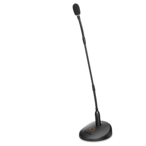 boya desktop gooseneck condenser microphone 18" podium microphones with base led indicator xlr mic for meetings video conferences streaming lectures by-gm18cb