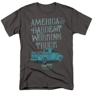 ford vintage hardest working truck unisex adult t shirt,charcoal, x-large