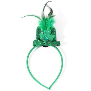 zoestar st patrick's day headband green shamrock hat irish clover holiday hair accessories for women (style 4)