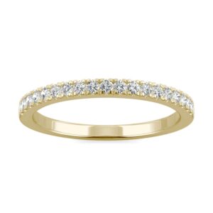 14k yellow gold moissanite by charles & colvard 1.5mm round wedding band-size 8.5 0.29cttw dew