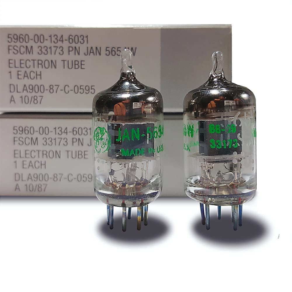 7-Pin 5654W Vacuum Tubes, Fully-Tested Vacuum Tube, Perfect Matched Pairing Tube Amp, Upgrade for 5654 / 6J1 / 6J2 / EF95 / 6AK5 / 6J1P Electron Vacuum Tube(2 Tubes)