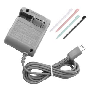 ds lite charger kit, ac power adapter charger and 4 stylus pen compatible with nintendo ds lite, wall travel charger replacement for ds lite(100-240v)