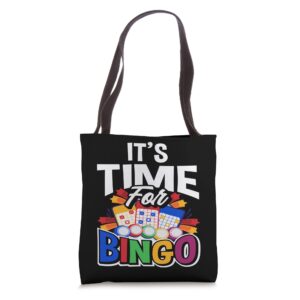 it's time for bingo funny bingo player tote bag