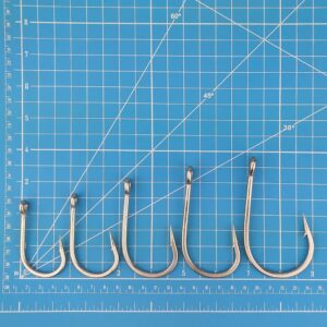 OCEAN CAT Marlin Trolling Hook Stainless Steel Barbed Offset Point Octopus Circle Fishing Hooks Fishing Tackle for Saltwater Big Game Fishing (9/0)