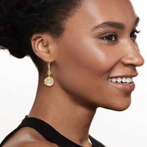 Ross-Simons Jade "Longevity" Drop Earrings in 18kt Gold Over Sterling