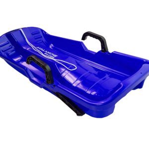 Avalanche Brands | Downhill Kids Snow Sled with Brakes | Blue | Safe for All Ages