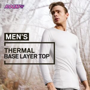 Rocky Men's Thermal Base Layer Top (Long John Underwear Shirt) Insulated for Outdoor Ski Warmth/Extreme Cold Pajamas (Red Plaid - Large)