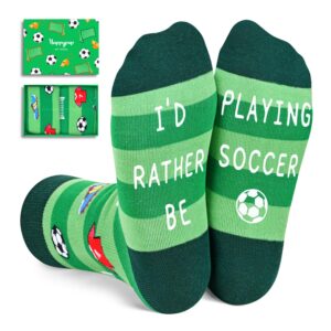 happypop soccer gifts for boys girls kids, gifts for soccer lover players, kids boys girls soccer socks grip socks soccer, soccer stocking stuffers