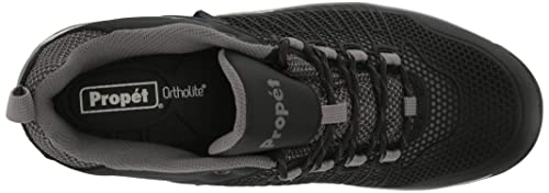 Propét Mens Vestrio Hiking Shoe, Black/Grey, 9 XX-Wide US