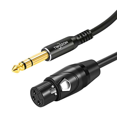 Twozoh XLR Female to 1/4 Inch (6.35mm) TRS Cable, Quarter Inch Jack Balanced to XLR Microphone Cable 3.3FT (Profesional/HiFi)