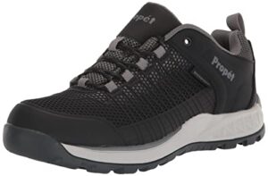 propét mens vestrio hiking shoe, black/grey, 9 xx-wide us