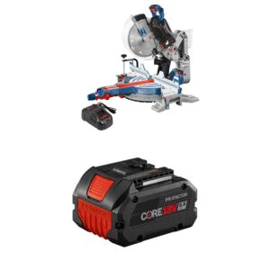 bosch profactor 18v surgeon gcm18v-12gdcn14 cordless 12 in. dual-bevel glide miter saw kit & bosch gba18v80 core18v 8.0 ah performance battery