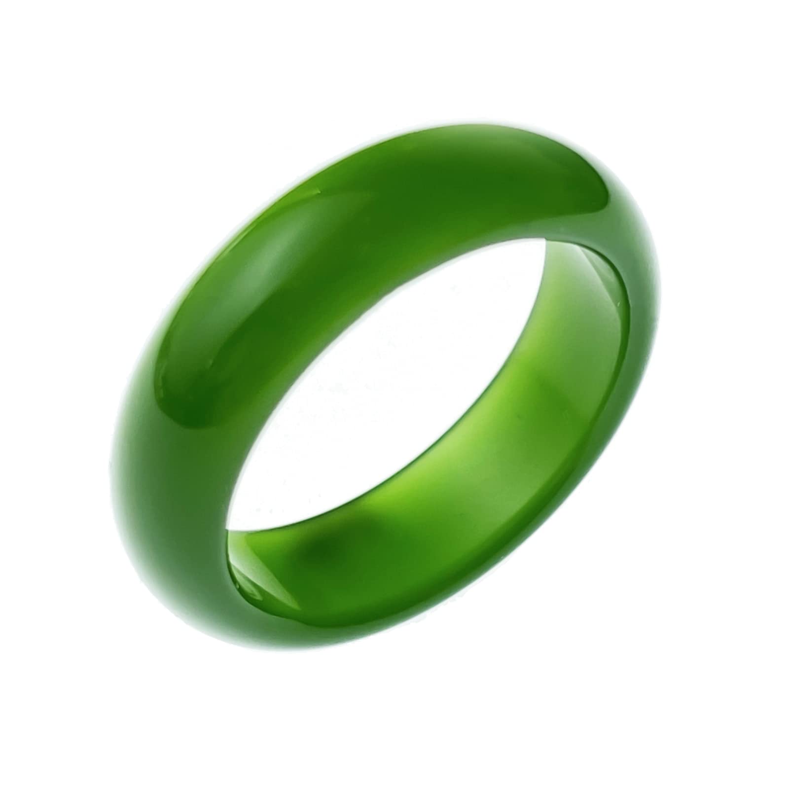 BJIMIDTI Jade Ring- Natural Green Hetian Jade, Green Jade Rings for Women Men, Jade Jewelry Crafts Gifts for Women(Ring Size:8)