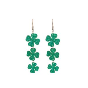 pingyongchang st. patrick's day earrings irish shamrock acrylic dangle earrings green clover drop earrings for women jewelry gift-style a