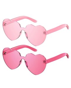 gaiatop heart sunglasses for women candy color transparent rimless heart glasses for girls cute heart shaped sunglasses