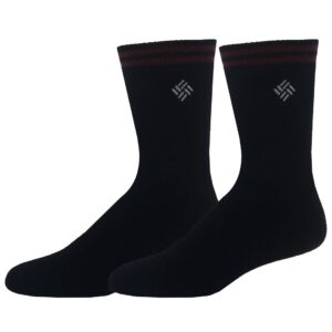 columbia men's medium-weight fleece-lined thermal crew socks (black)