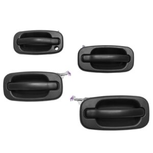 exterior door handles set, compatible with 1999-2007 chevy silverado suburban tahoe avalanche, gmc sierra yukon, cadillac escalade, front rear left driver & right passenger,15034985 15721572 gm1520105