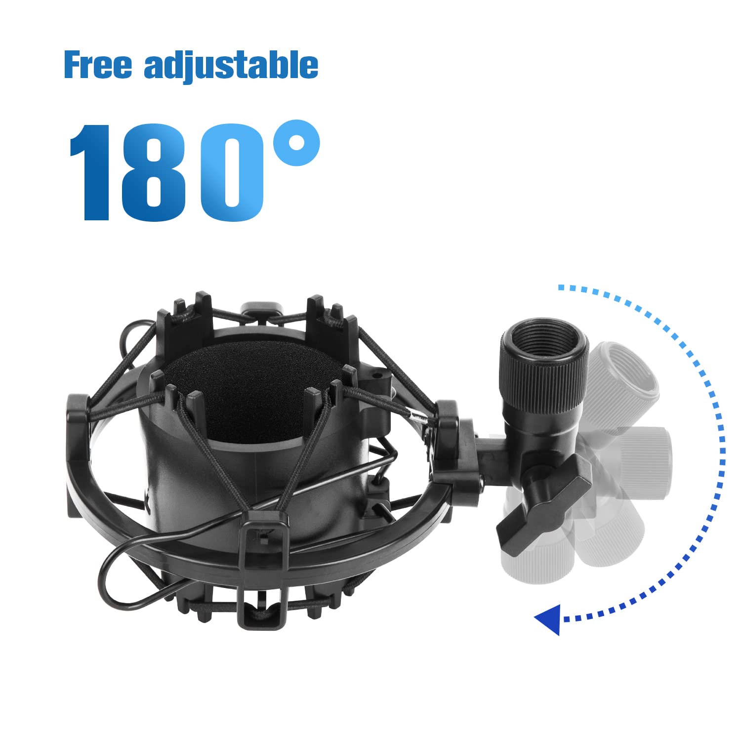 AT2020 Shock Mount with AT2020 Pop Filter, Microphone Shock Mount Compatible for Audio Technica AT2020 AT2035 ATR2500 Microphone by WIBOND