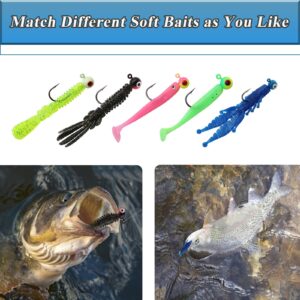 Dovesun Jig Heads for Fishing, Painted Jigheads with 3D Eye Ball Glowing Walleye | Bass | Crappie jigs 1/4oz 25pcs