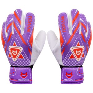 wvvou goalkeeper gloves for kids youth, soccer goalie gloves with double protection, anti-slip soccer gloves, super grip