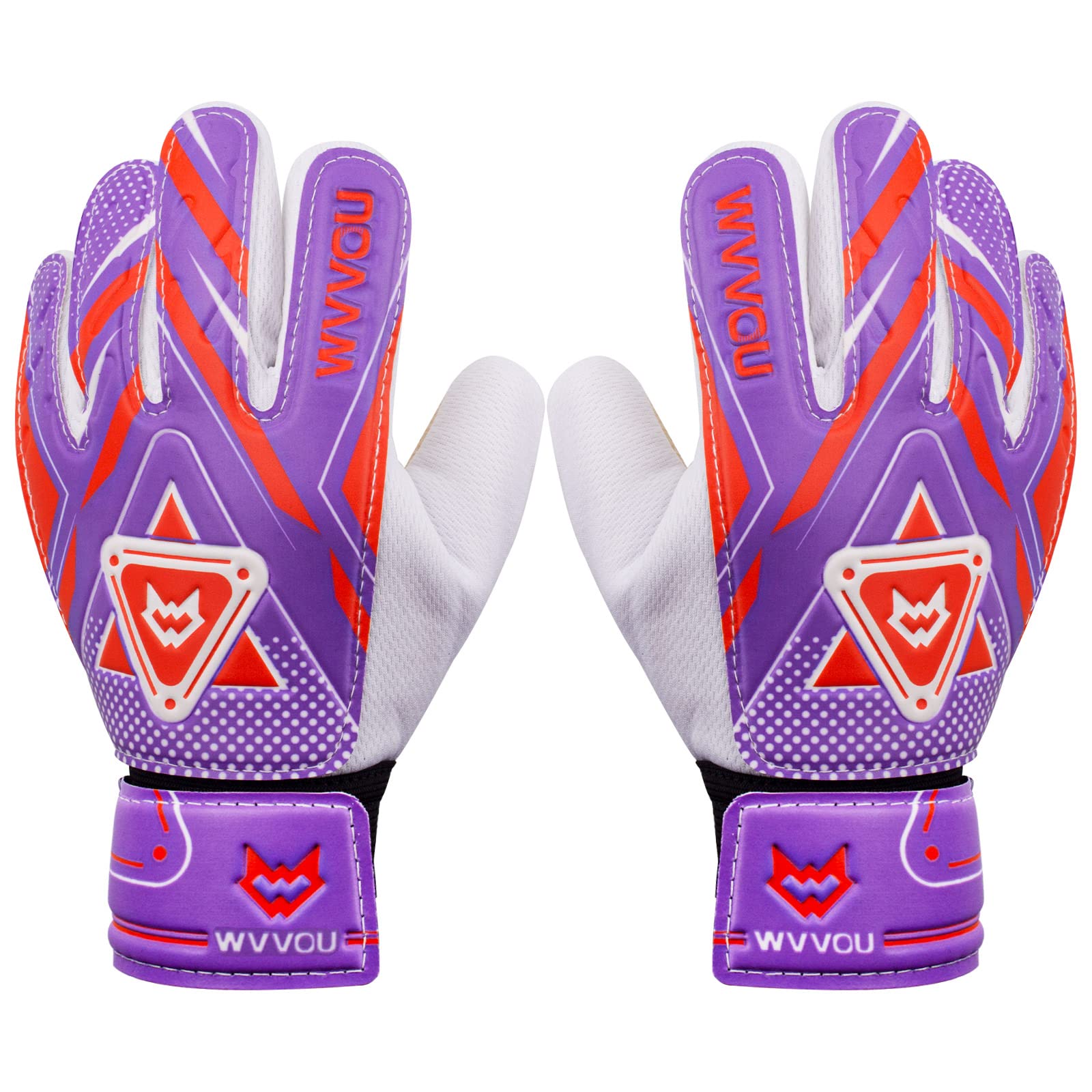 WVVOU Goalkeeper Gloves for Kids Youth, Soccer Goalie Gloves with Double Protection, Anti-Slip Soccer Gloves, Super Grip