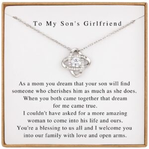 famdecor to my son's girlfriend gifts from mom sterling silver knot necklace for sons girlfriend valentines day gifts