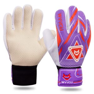 WVVOU Goalkeeper Gloves for Kids Youth, Soccer Goalie Gloves with Double Protection, Anti-Slip Soccer Gloves, Super Grip