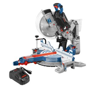 Bosch PROFACTOR 18V SURGEON GCM18V-12GDCN14 Cordless 12 In. Dual-Bevel Glide Miter Saw Kit & BOSCH GBA18V80 CORE18V 8.0 Ah Performance Battery