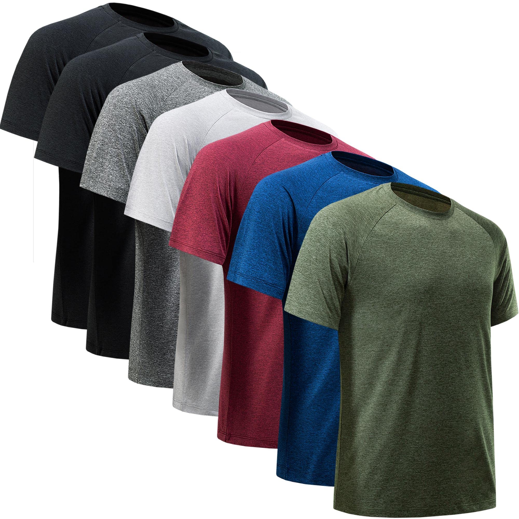 BALENNZ Workout Shirts for Men, Moisture Wicking Quick Dry Active Athletic Men's Gym Performance T Shirts