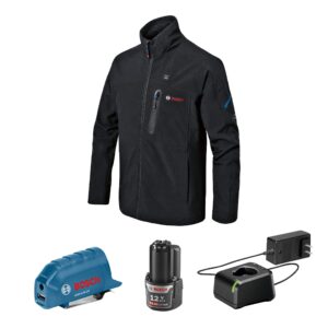 BOSCH GHJ12V-20XXLN12 12V Max Heated Jacket Kit BAT414 High capacity 12V Lithium Ion 2.0 Ah Black Battery