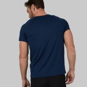 32 Degrees Cool Men’s Active T-Shirt | Raglan Short Sleeve | Quick Dry | Anti-Odor, Navy Space Dye, X-Large