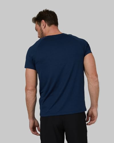 32 Degrees Cool Men’s Active T-Shirt | Raglan Short Sleeve | Quick Dry | Anti-Odor, Navy Space Dye, X-Large