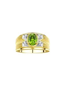 rylos simply elegant beautiful peridot & diamond ring - august birthstone* size 8