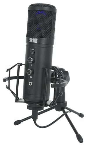 512 Audio by Warm Audio Tempest - Large Diaphragm Studio Condenser USB Microphone + Stand + Shock Mount for Recording and Streaming