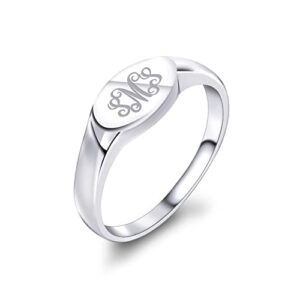 dodostar women monogram rings for signet ring monogrammed pinky initial letter personalized engraved custom name sterling silver