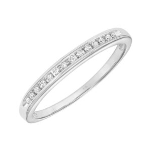 brilliant expressions 10k white gold 1/20 cttw conflict free diamond channel-set wedding or anniversary band (i-j color, i2-i3 clarity), size 7.5