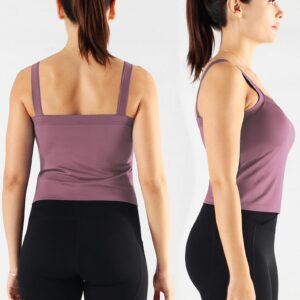 NELEUS Women's 3 Pack Compression Athletic Tank Top with Bra,8088,black/grey/rose red,Large