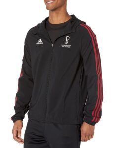 adidas men's standard official emblem woven jacket, black, x-large