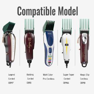 3 Inch Hair Clipper Combs Guides, Hair Clipper Guards 1 & 1/4" 1 & 1/2" 2", Mega NO.16 NO.12 NO.10 fits for most Wahl Clippers (8pcs Mega Set, Green)