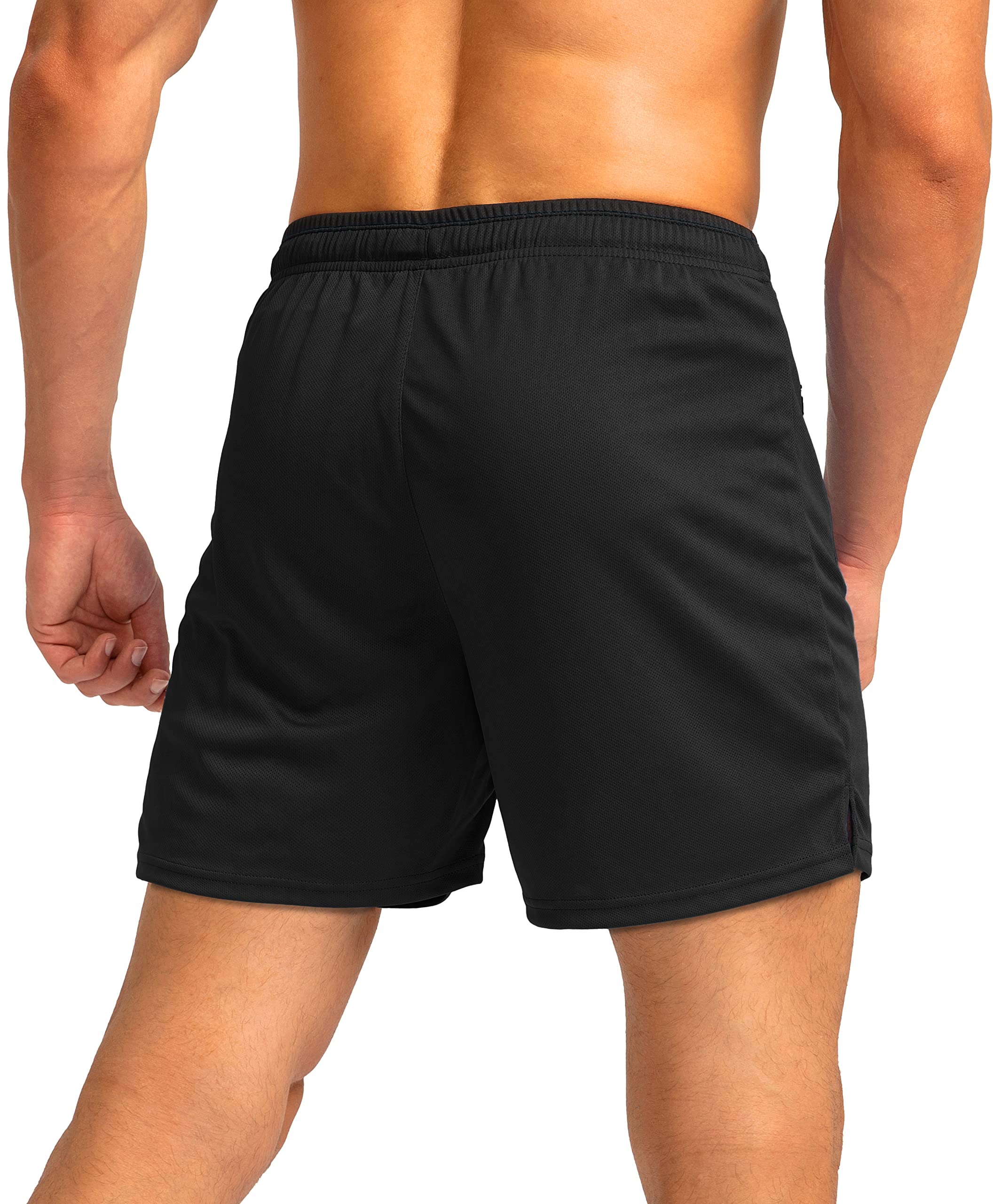 G Gradual Men's Running Shorts with Zipper Pockets Quick Dry Gym Athletic Workout 5" Shorts for Men (Black, Large)